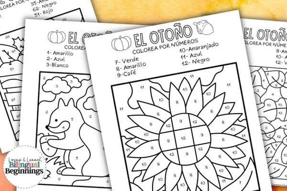 Colorear El Otoño Por Números