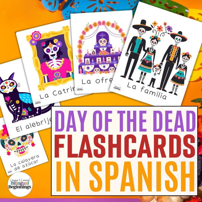 16 Day of the Dead Flashcards in Spanish - Etsy