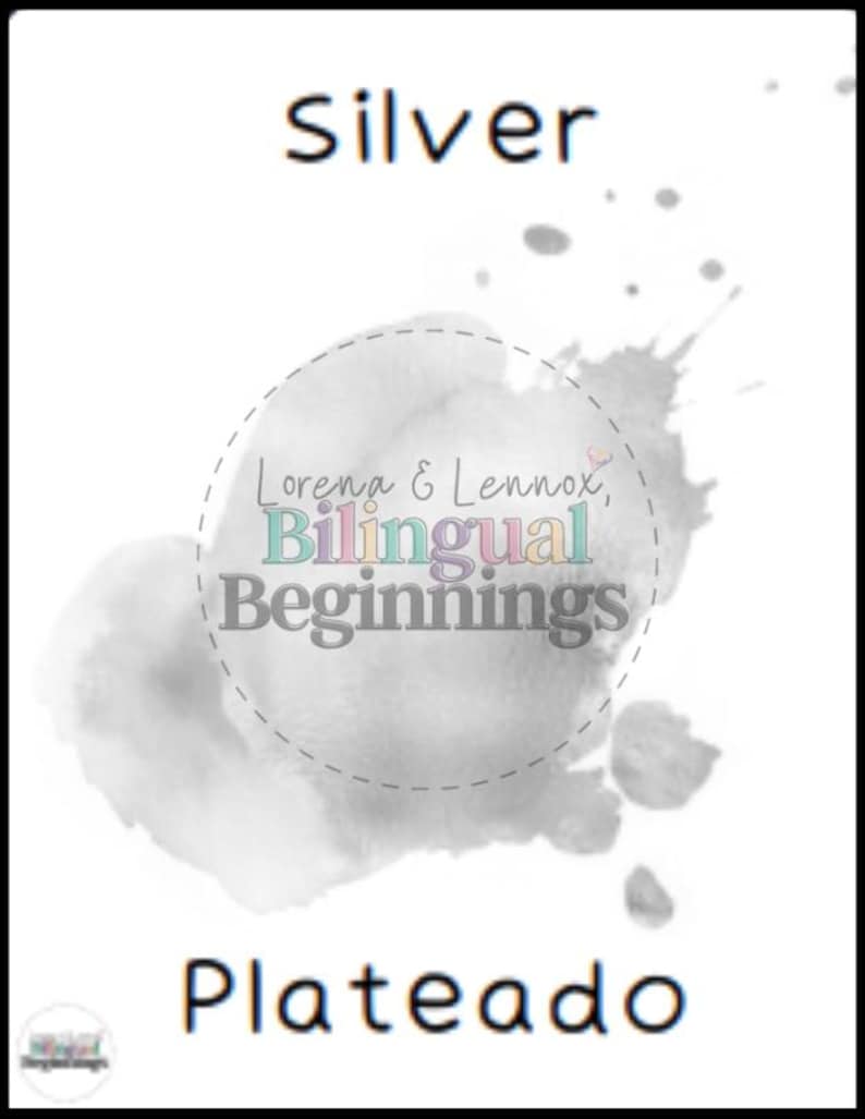 13 Bilingual Spanish english Color Flashcards in Spanish - Etsy