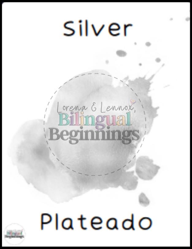 13 Bilingual Spanish english Color Flashcards in Spanish - Etsy