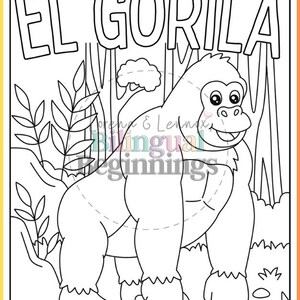 11 Zoo Animals Coloring Pages in Spanish - Etsy