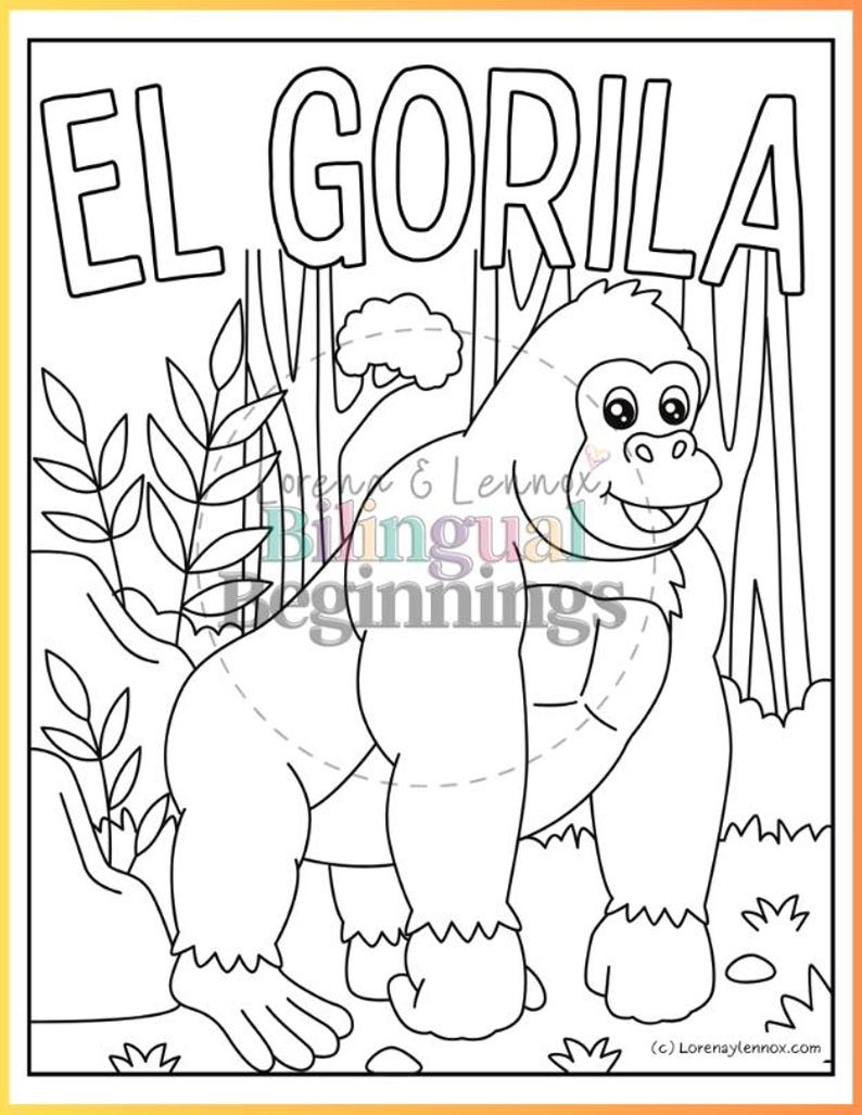 11 Zoo Animals Coloring Pages in Spanish - Etsy