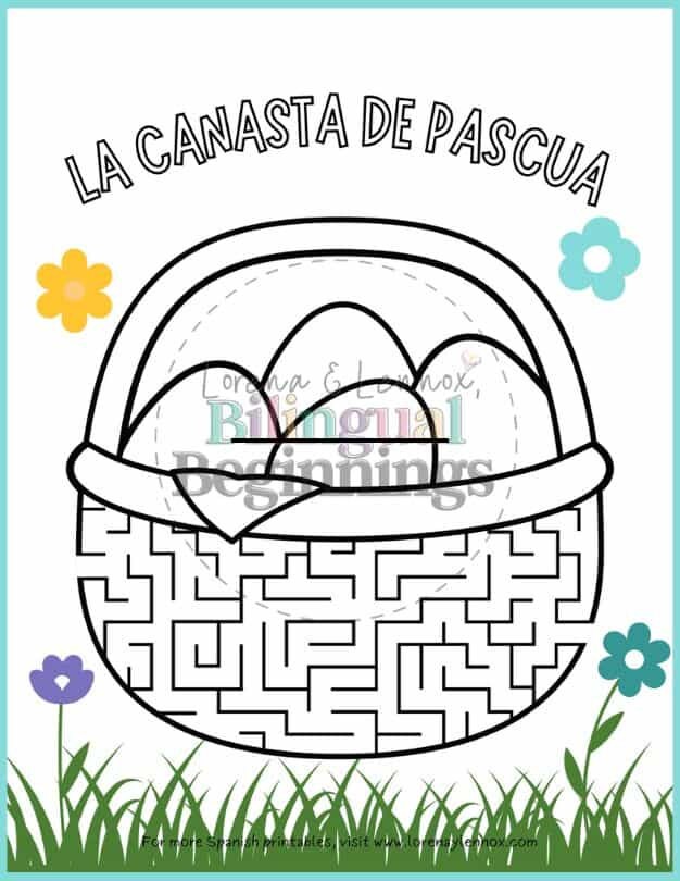 Easter Mazes Printable in Spanish for Kids— Worksheets & Favors! - Etsy