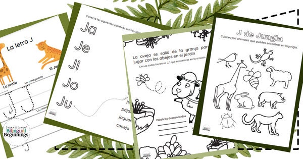 Letter J Printables in Spanish for Preschoolers - Etsy