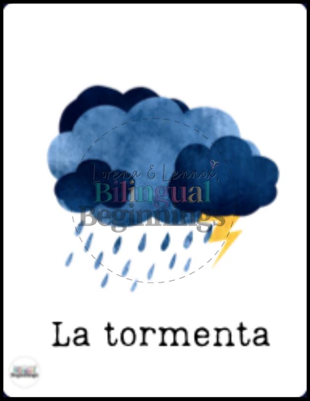 Weather Flashcards in Spanish - Etsy