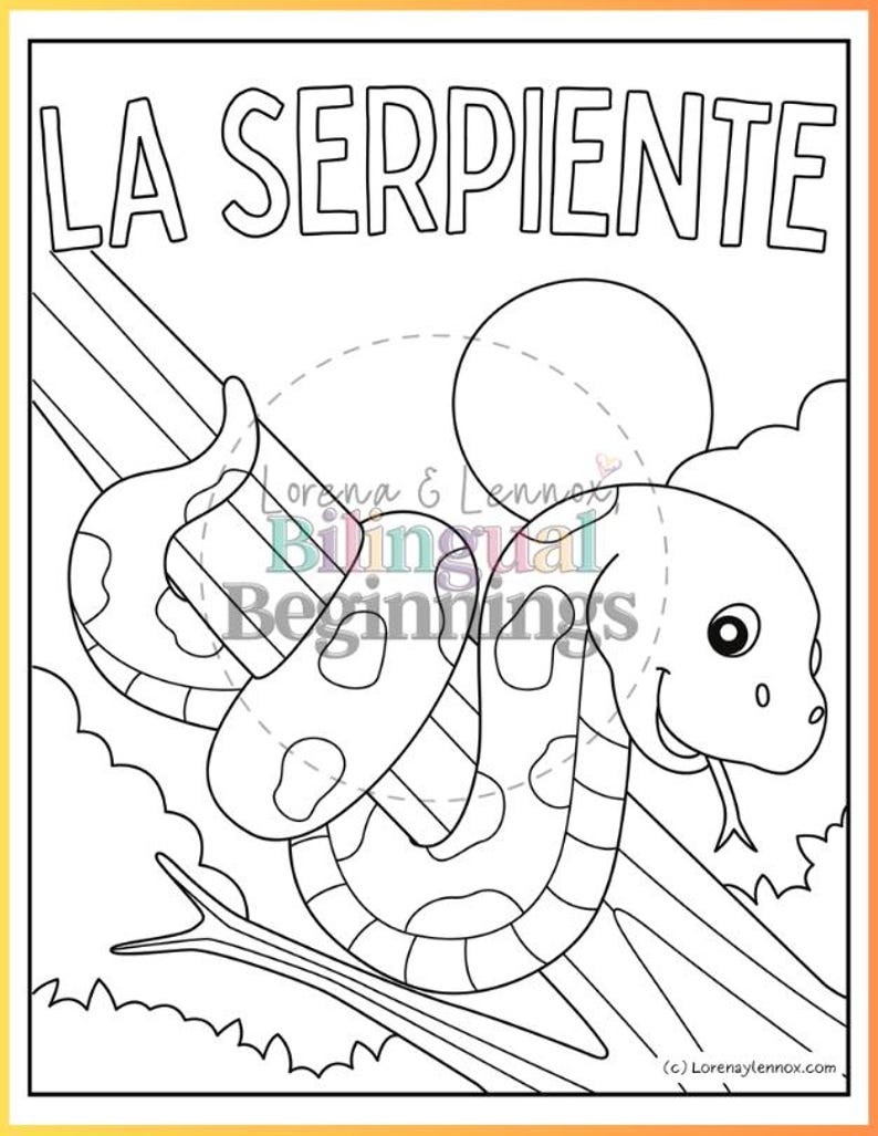 11 Zoo Animals Coloring Pages in Spanish - Etsy