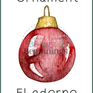 32 Bilingual Christmas Flashcards in Spanish - Etsy