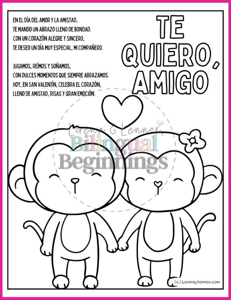 Valentine's Day Coloring Pages in Spanish - Etsy