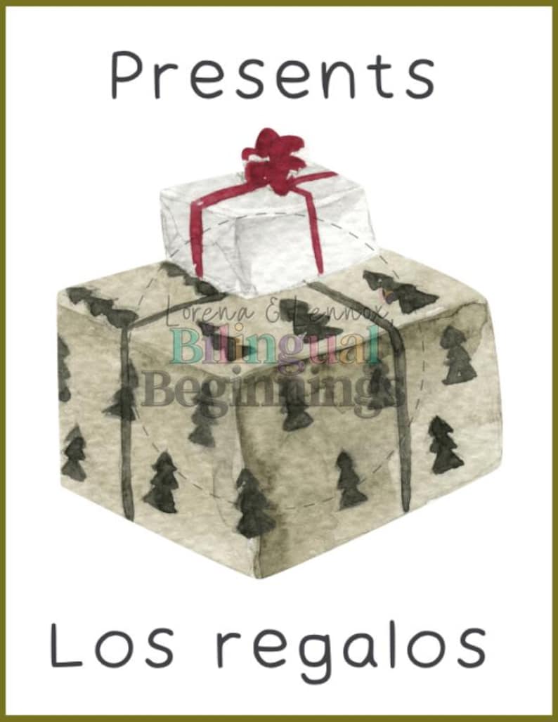 32 Bilingual Christmas Flashcards in Spanish - Etsy