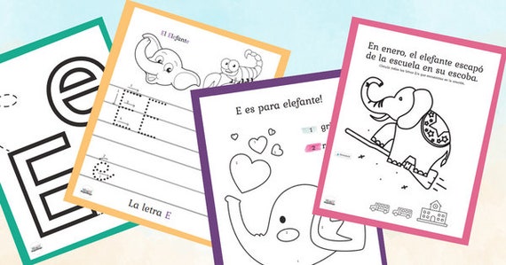 Letter E Printables in Spanish for Preschoolers and - Etsy