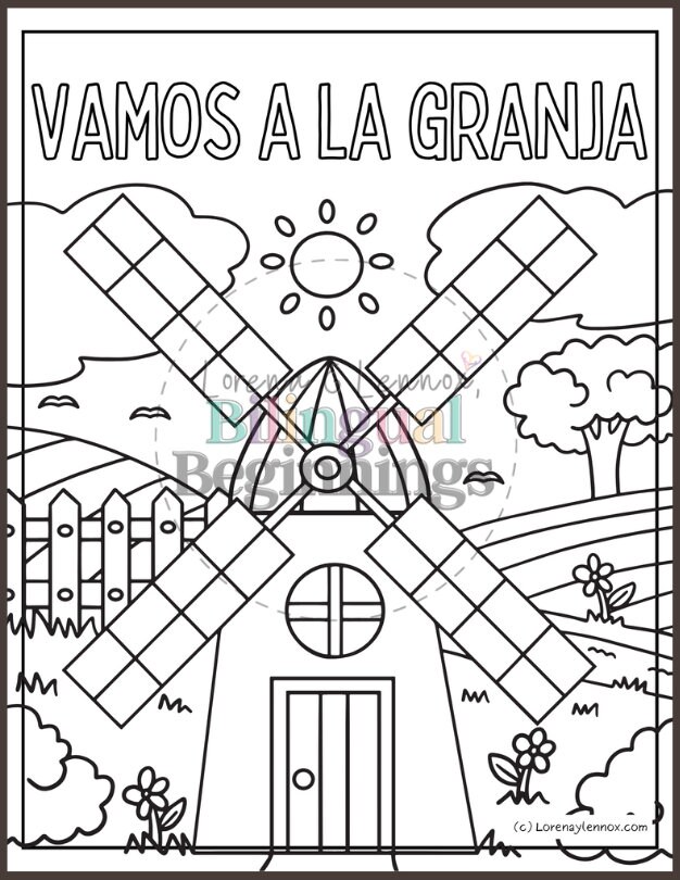 Farm Animal Coloring Pages in Spanish - Set of 10 - Etsy