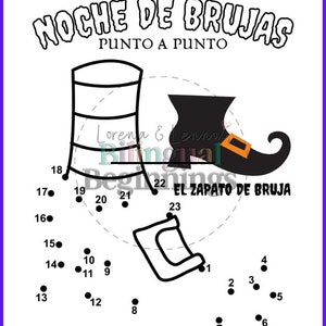 9 Halloween Dot-to-dot Printable Worksheets in Spanish - Etsy