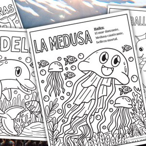 10 Ocean Animals Coloring Pages in Spanish - Etsy