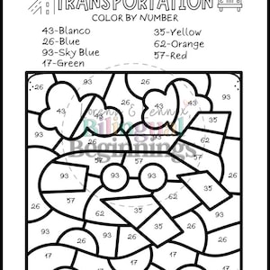 Transportation-themed Color by Number Printables - Engaging Educational ...