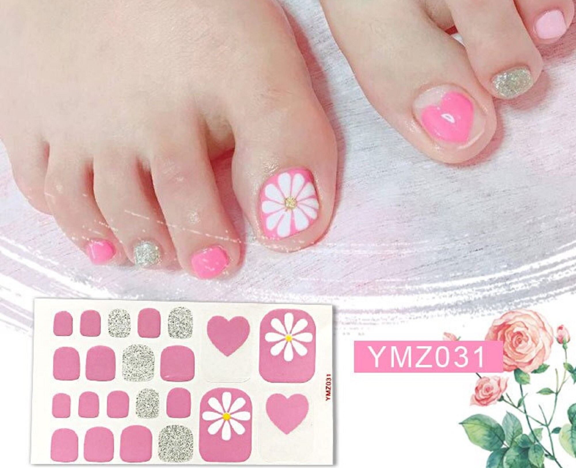 Easy Toenail Flower Designs