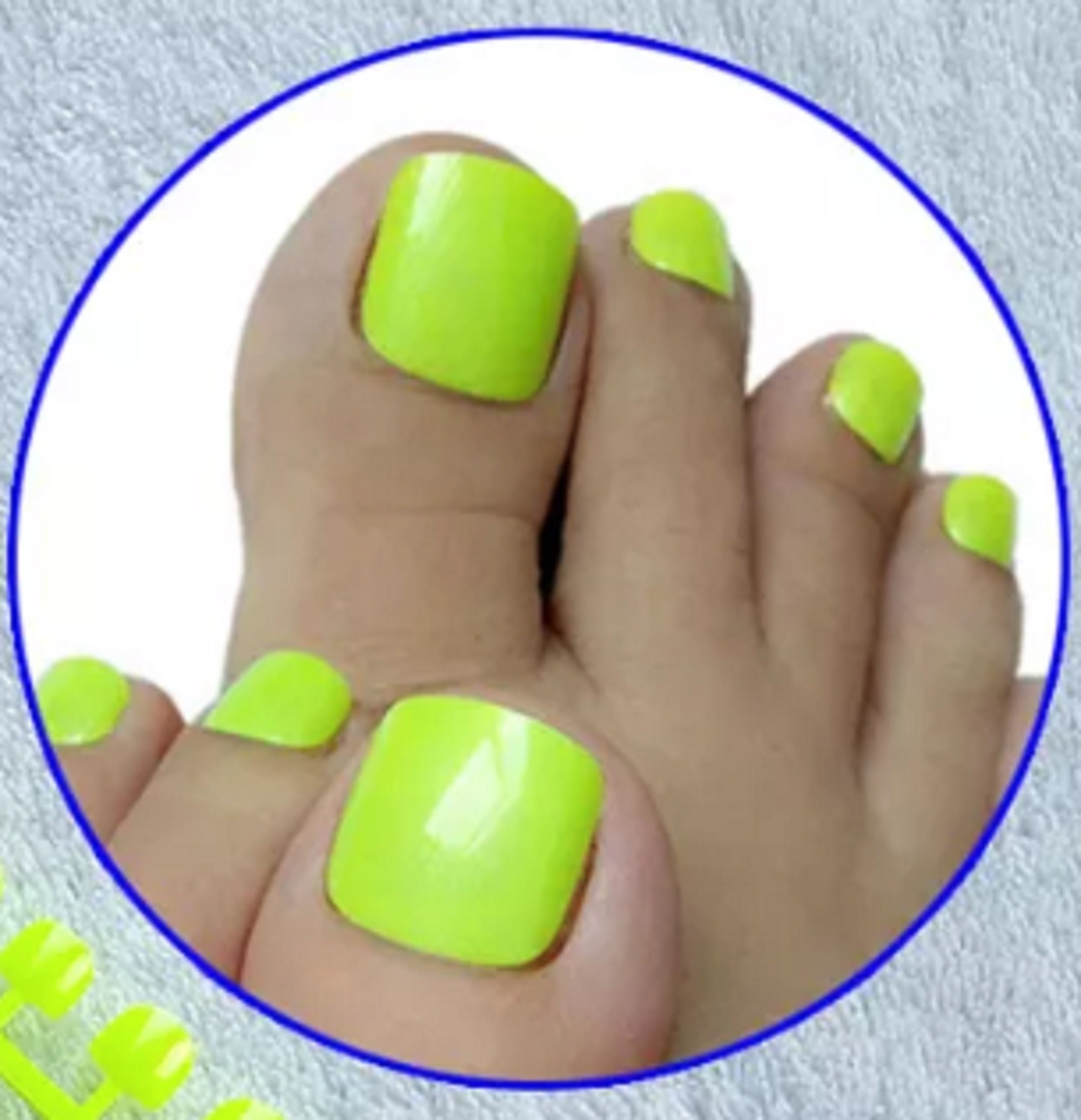 Neon Yellow Nail Polish On Toes