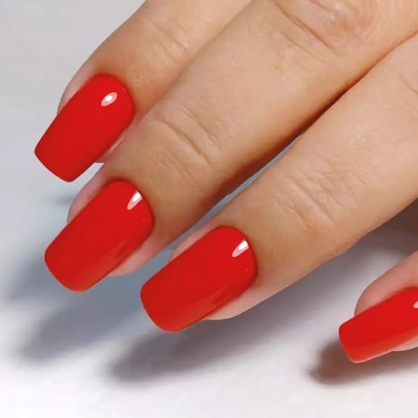 Red False Nails - Etsy