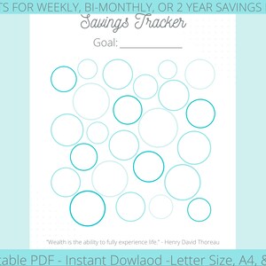 Savings Tracker Printable, Fill in Money Tracker, Color in Tracker ...