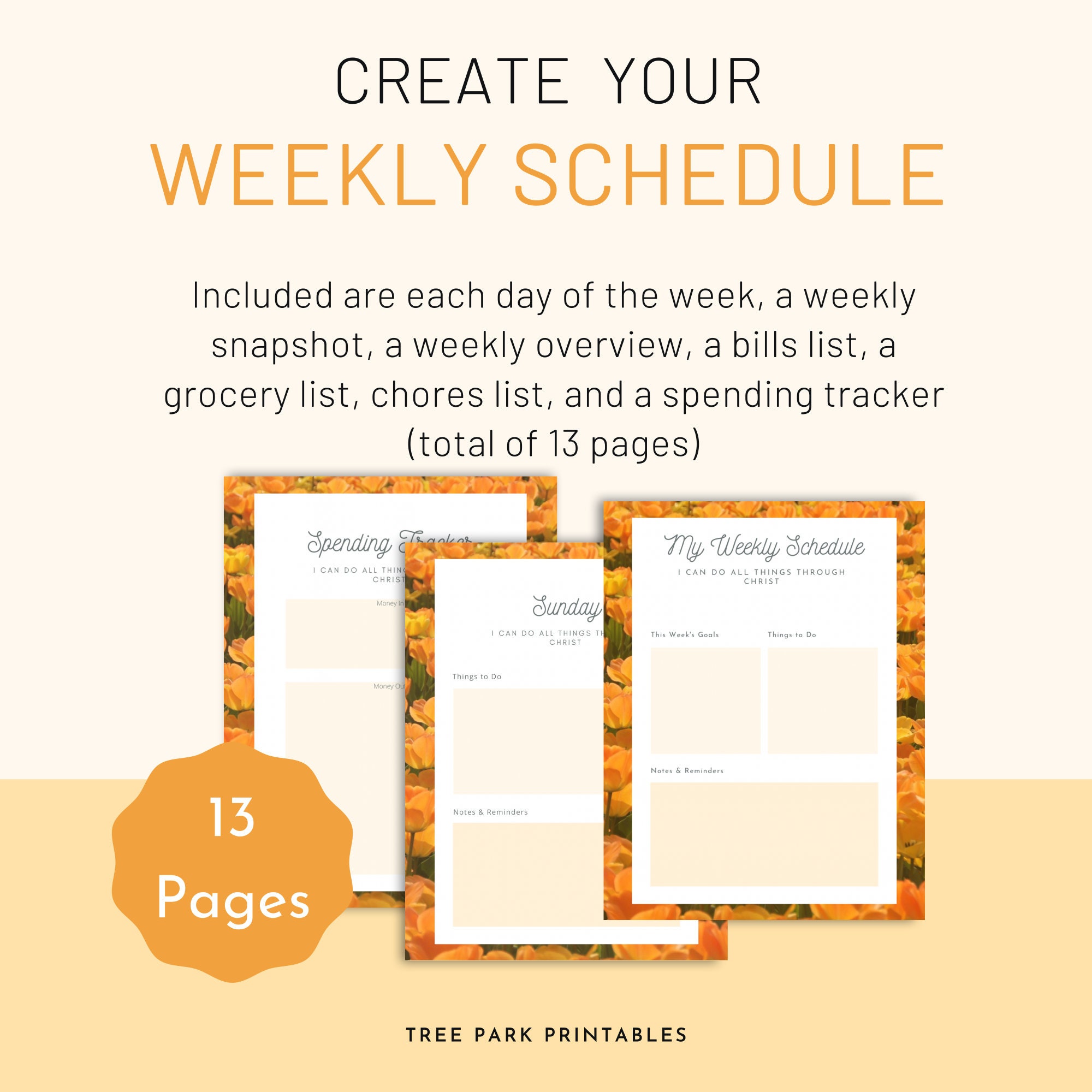 Printable Weekly Planner | Weekly Schedule Organizer | Daily, Weekly ...