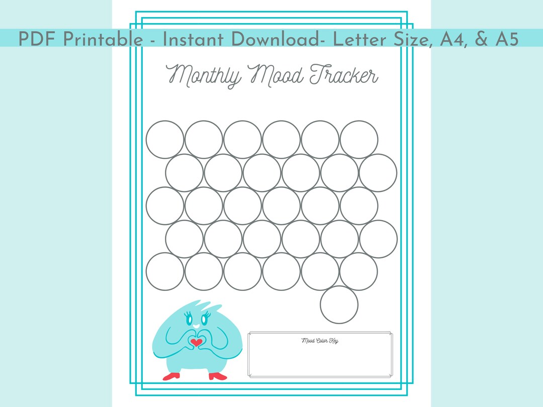 Daily Mood Tracker: Printable Fill-in | Monthly View | Track Your ...