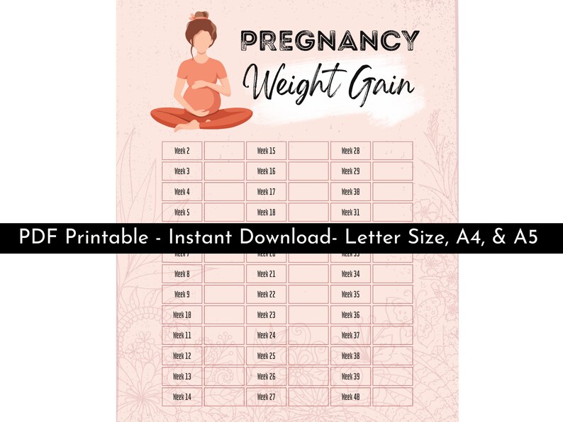 Pregnancy Weight Tracker Printable | Monitor Your Progress | Healthy ...