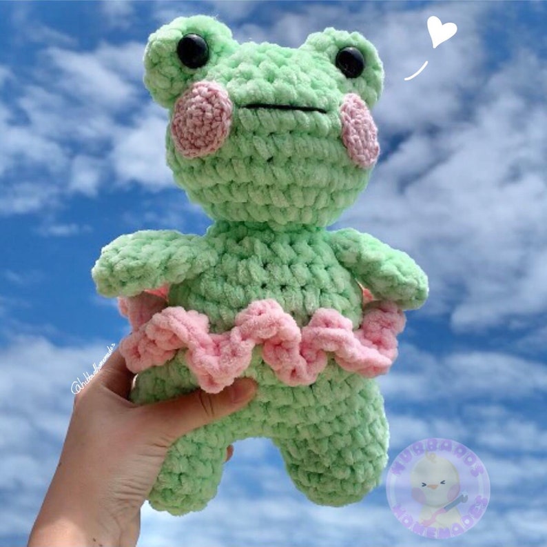 Handmade Crochet Frog on With Tutu Kawaii Cute - Etsy
