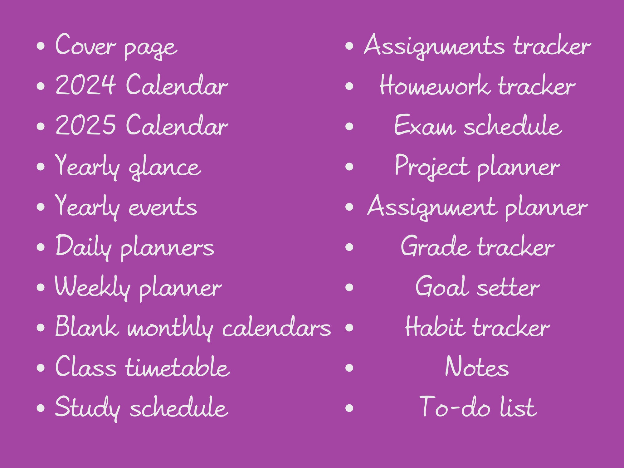 Colorful Printable Student Planner Bundle, Project Planner,assignment ...