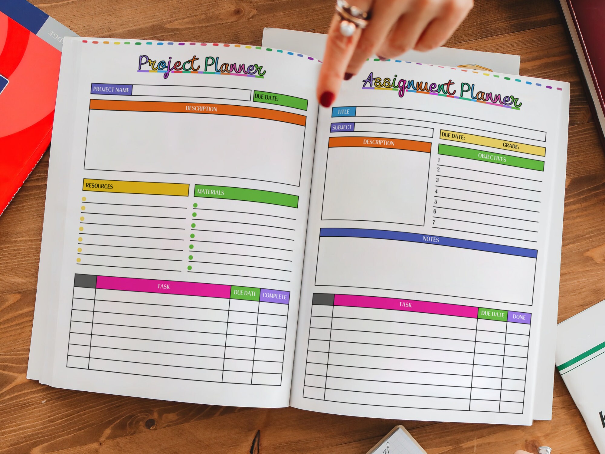 Colorful Printable Student Planner Bundle, Project Planner,assignment ...