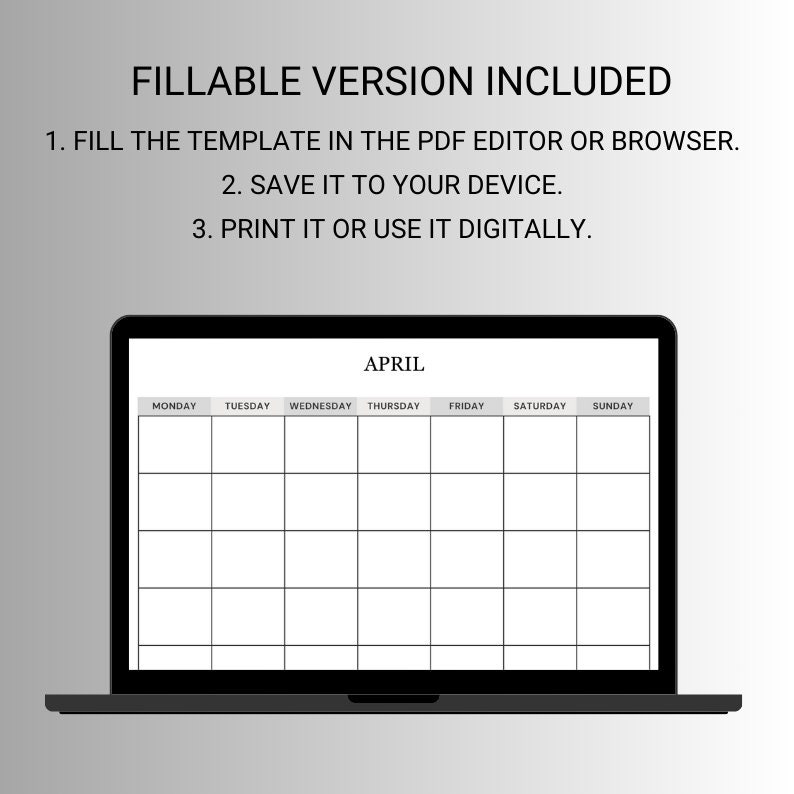 Blank Monthly Calendar Printable Monthly Blank Calendar Blank Calendar ...