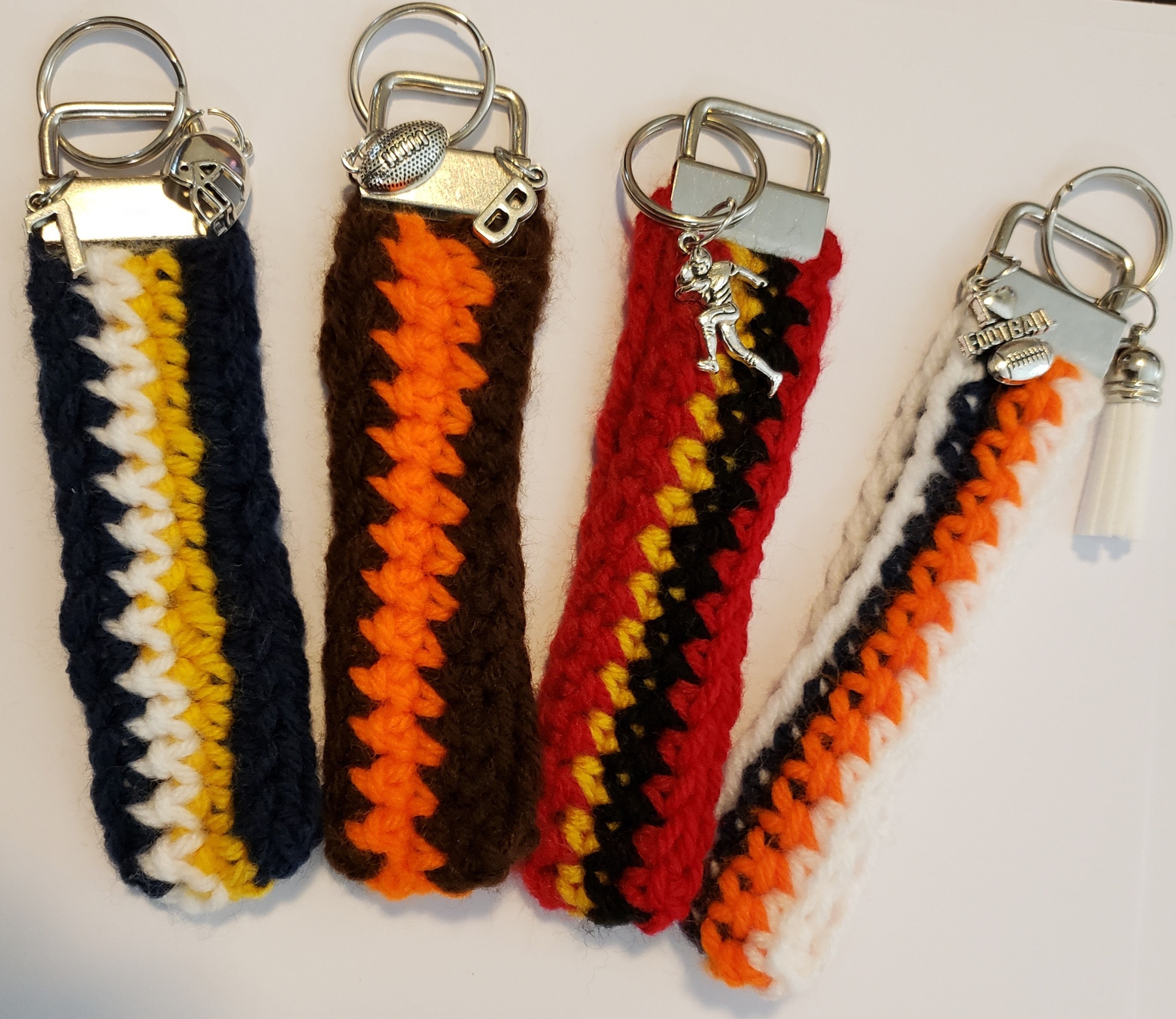 NFL Football Teams Themed Customized Handmade Crochet Fob Key Chains - Etsy