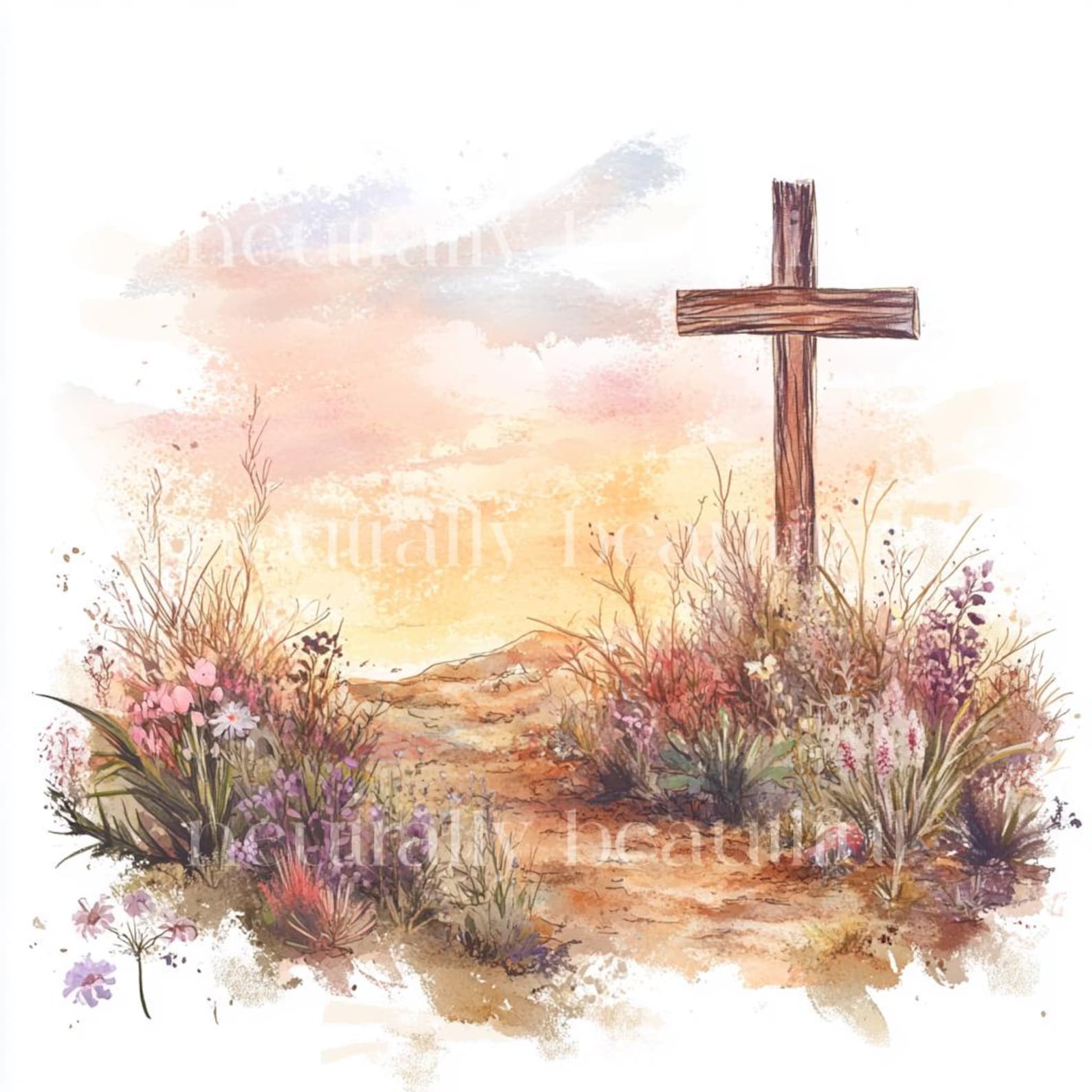 10 X Easter Christian Cross Scenes Clipart Bundle, High Quality JPG ...