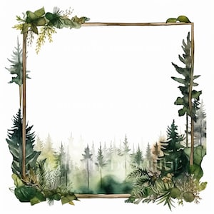 20 X Forest Themed Borders & Edges Downloadable Clipart - Watercolour ...
