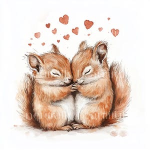 10 X Squirrels & Hearts Clipart Bundle - High Quality Jpgs - Romantic ...