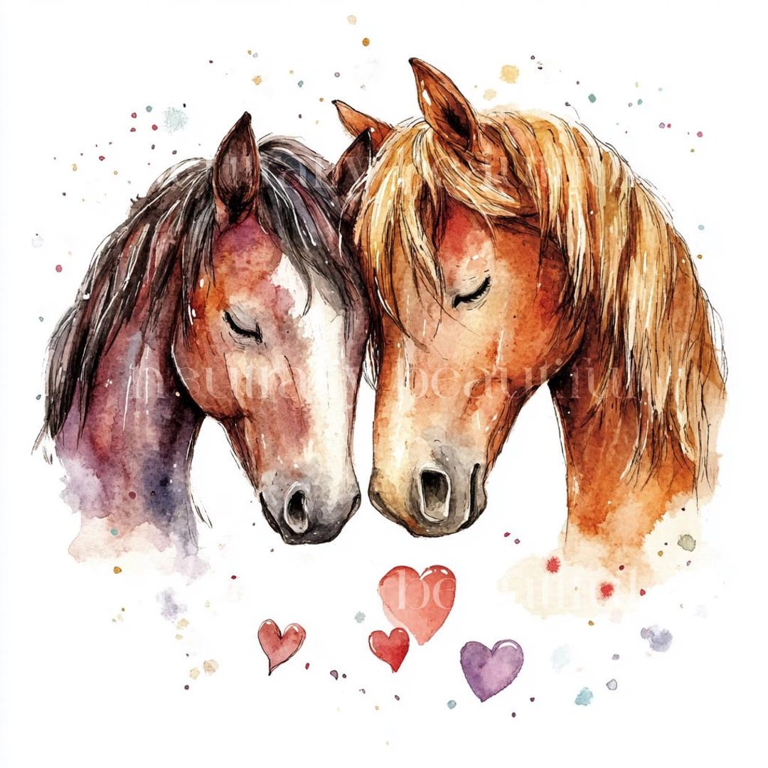 10 X Horses & Hearts Clipart Bundle - High Quality Jpgs - Romantic ...