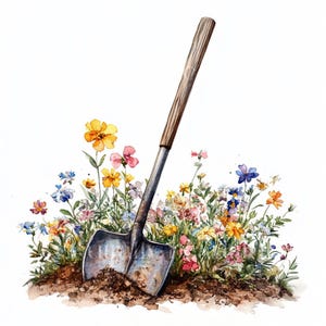 10 X Garden Spade Clipart Bundle - High Quality Jpgs - Gardening Spring ...