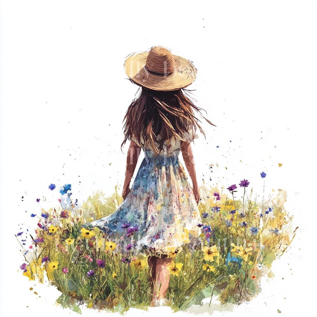 10 X Girls Summer Clipart Bundle, High Quality JPG Instant Download ...