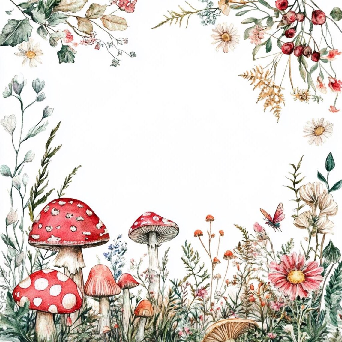 15 X Magical Toadstool Themed Borders & Edges Downloadable Clipart ...