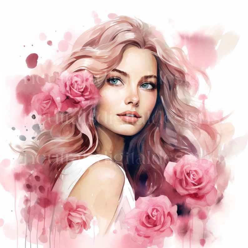 Rose Girls Watercolour Clipart - 10 High Quality Downloadable Jpegs ...