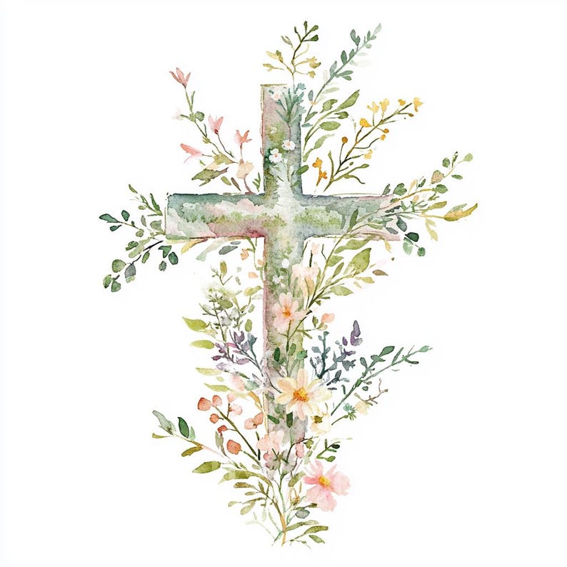 10 X Spring Christian Crosses Clipart Bundle, High Quality JPG Instant ...