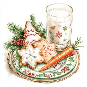 10 X Cookies & Milk for Santa Christmas Clipart Bundle - High Quality ...