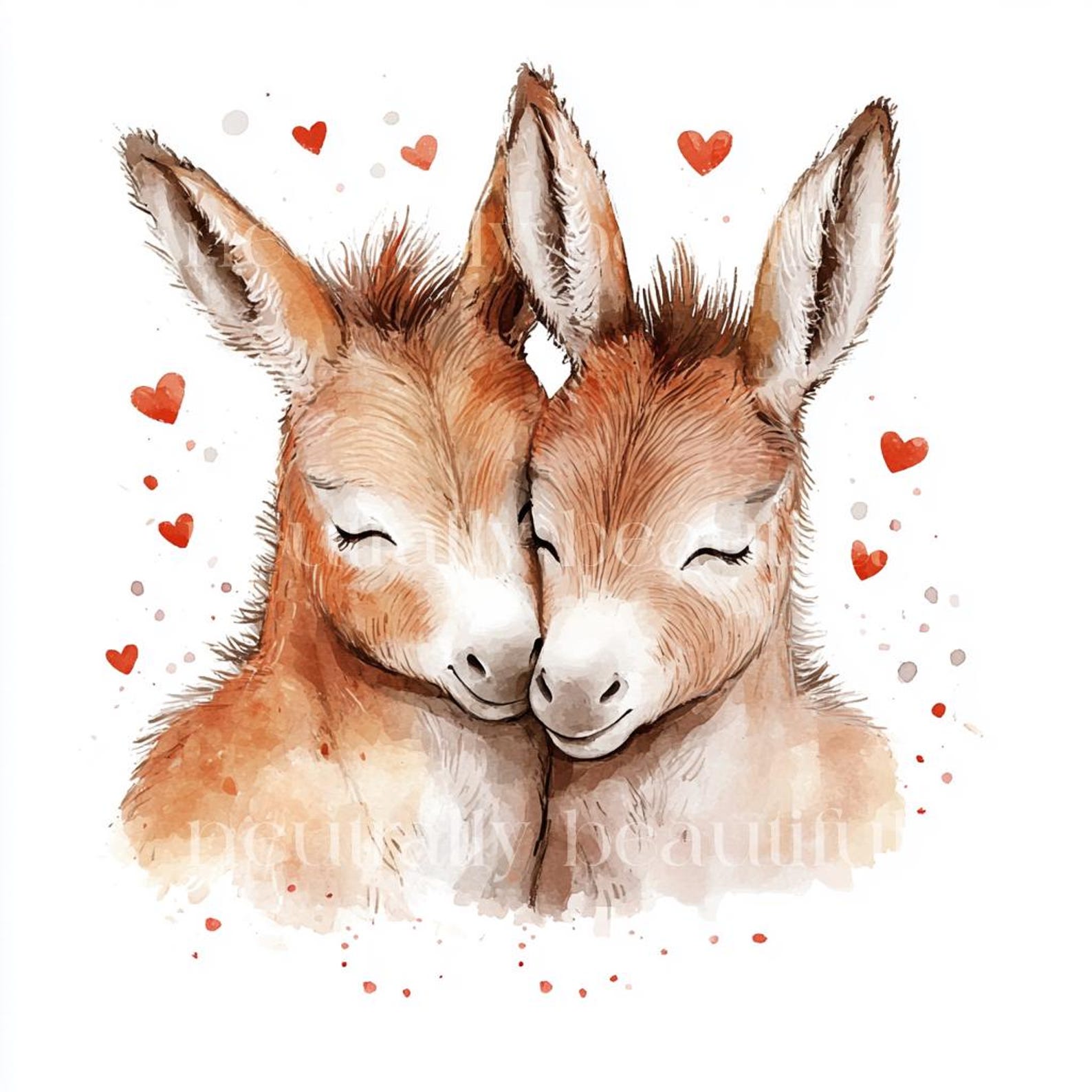 10 X Donkeys & Hearts Clipart Bundle - High Quality Jpgs - Romantic ...