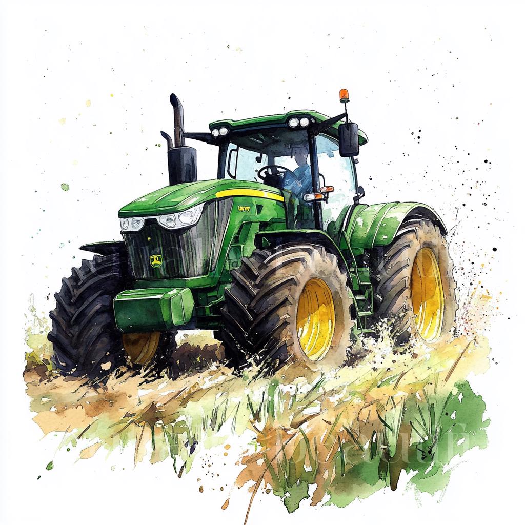 10 X Tractors Clipart Bundle - High Quality Jpgs - Farmyard Green ...