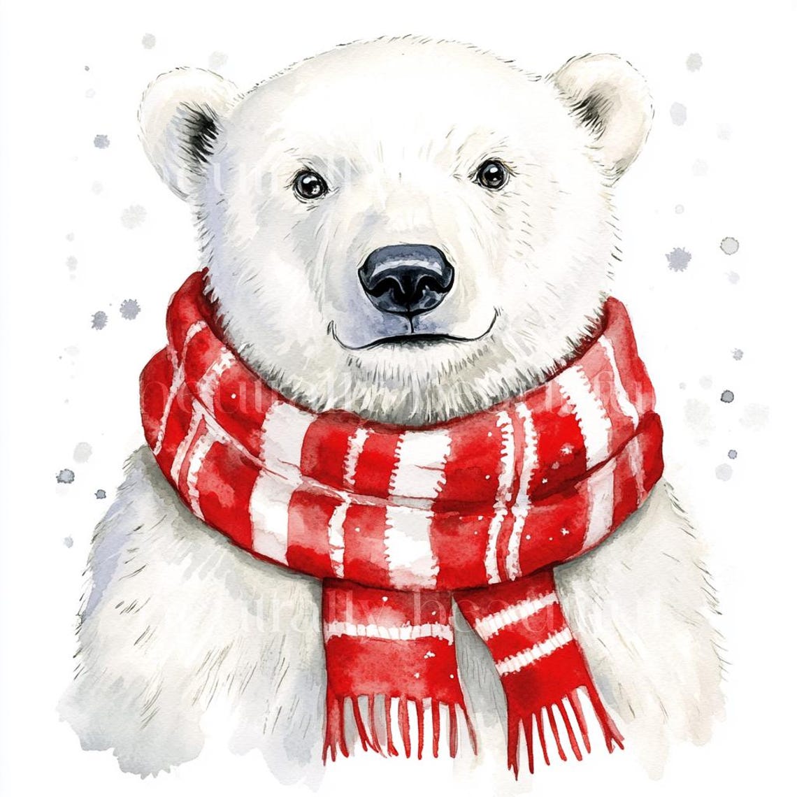 10 X Christmas Polar Bears Clipart - High Quality Jpgs - Holidays Bear ...
