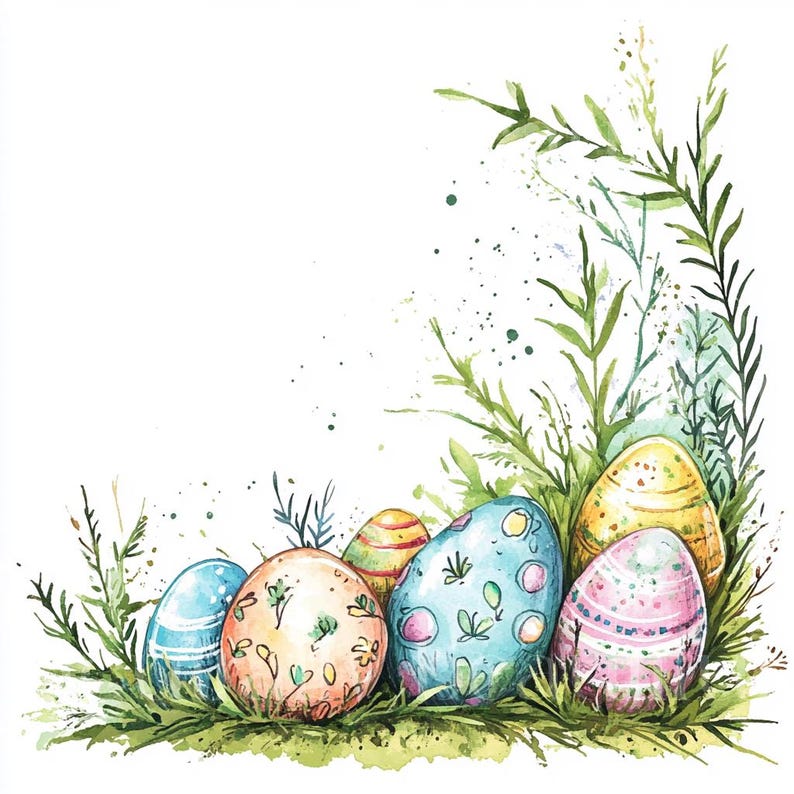 12 X Easter Themed Corners & Edges Downloadable Clipart - Spring Easter ...