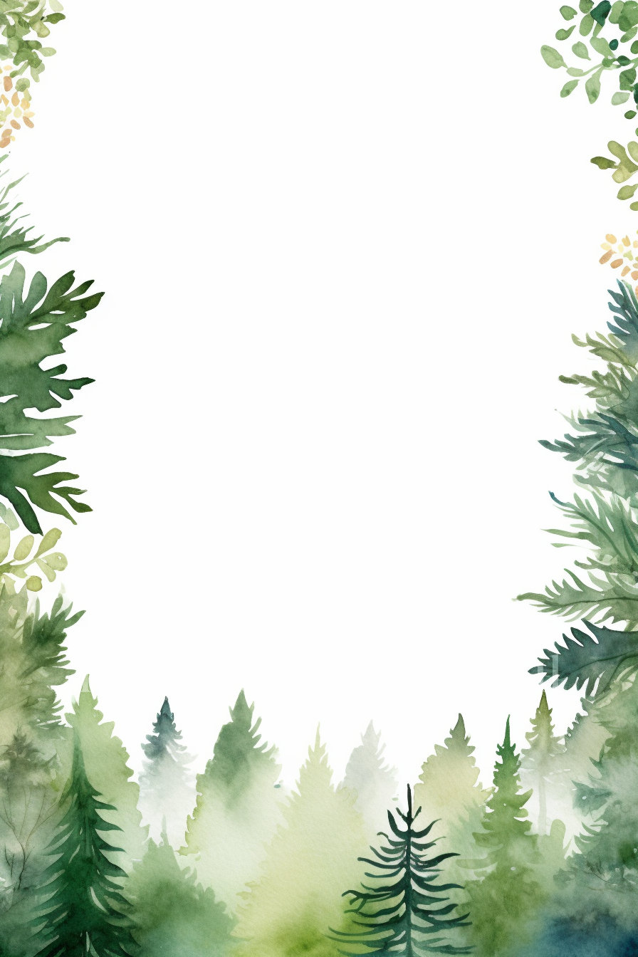 20 X Forest Themed Borders & Edges Downloadable Papers Watercolour ...