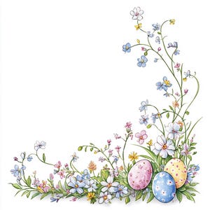 12 X Easter Themed Corners & Edges Downloadable Clipart - Spring Easter ...