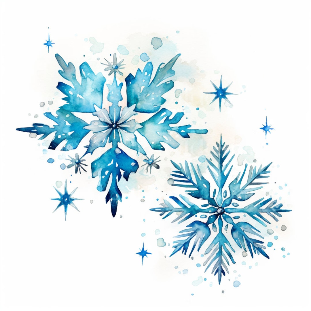 Snowflake Watercolour Clipart - 10 High Quality Downloadable Jpgs ...