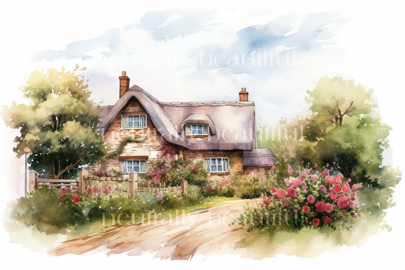 10 Countryside Cottage Prints, Landscape High Quality Downloadable Jpgs ...