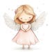 10 X Pink Angel Clipart Bundle - High Quality Jpgs - Baby Girl Angels ...
