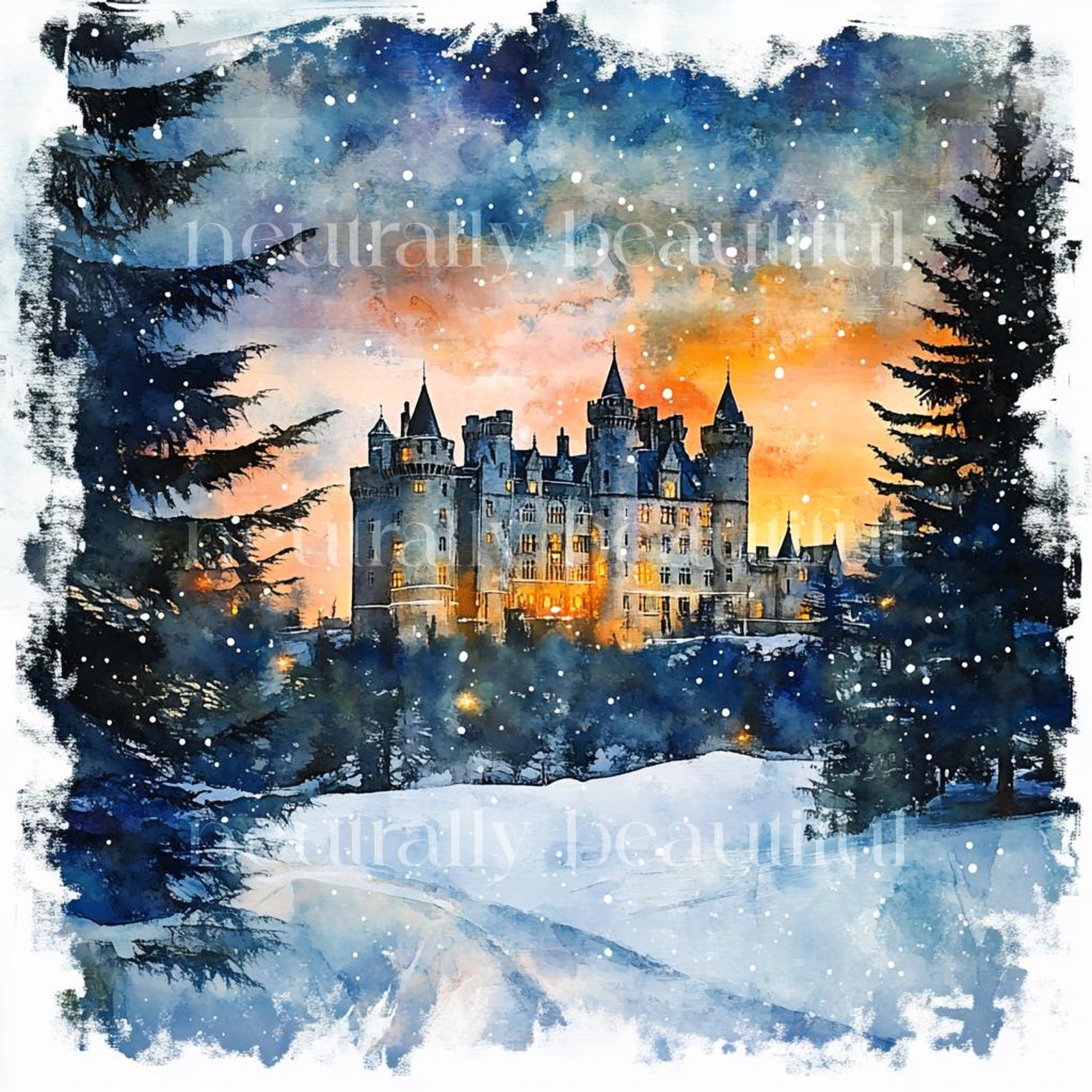 10 X Scottish Castles Clipart Bundle - High Quality Jpgs - Winter ...